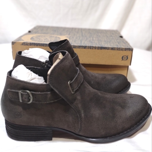 Born | Shoes | Born Kristina Grey Distressed Suede Inside Zipper Short ...